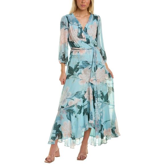 Maison Tara | Dresses | Maison Tara Womens Ruffle Maxi Dress Blue ...